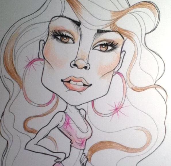 J Lo Jennifer Lopez Rock & Roll Caricature – Leslie Mehl Art